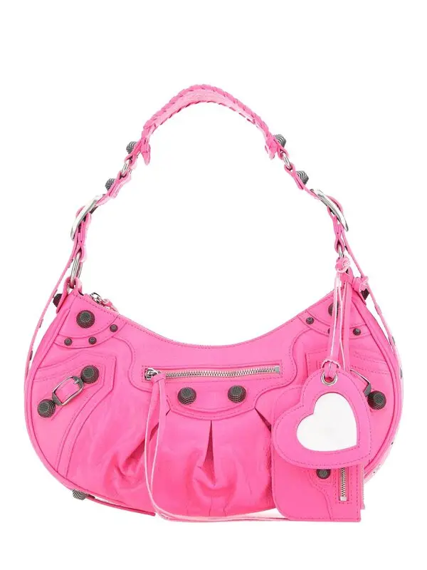 Balenciaga Le Cagole Shoulder Bag In Fluo Nappa Leather - Pink