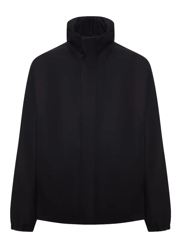 Gucci Compact Cotton Jacket With Zip And Drawstring Hood - Black