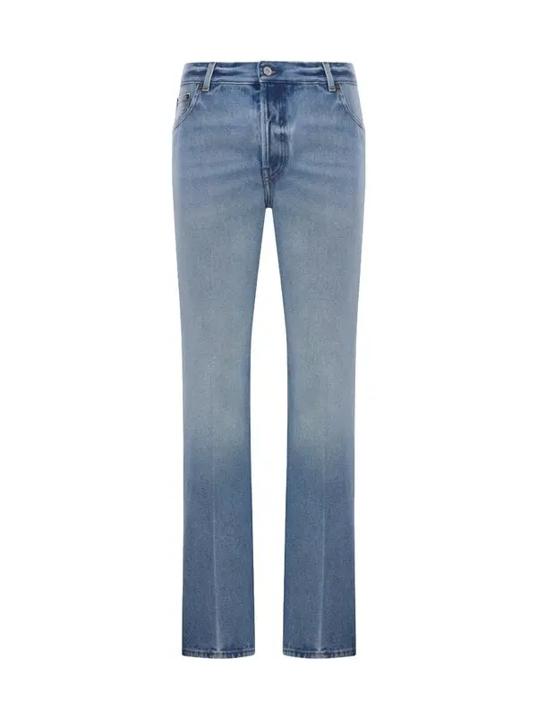 Miu Miu Five-pocket Washed Denim Trousers - Blue