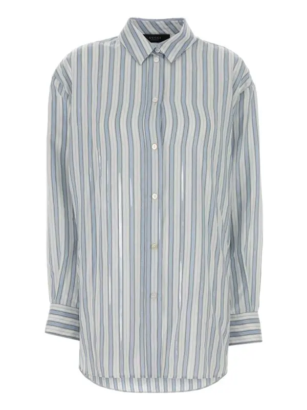 Gucci Embroidered Silk Oversize Shirt - Multicolor