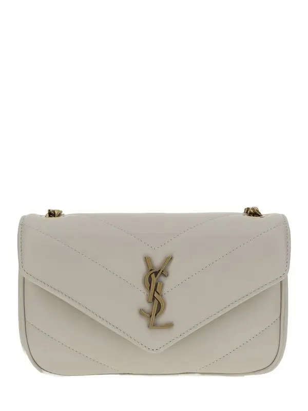 Saint Laurent Lou Lou Mini Shoulder Bag - White