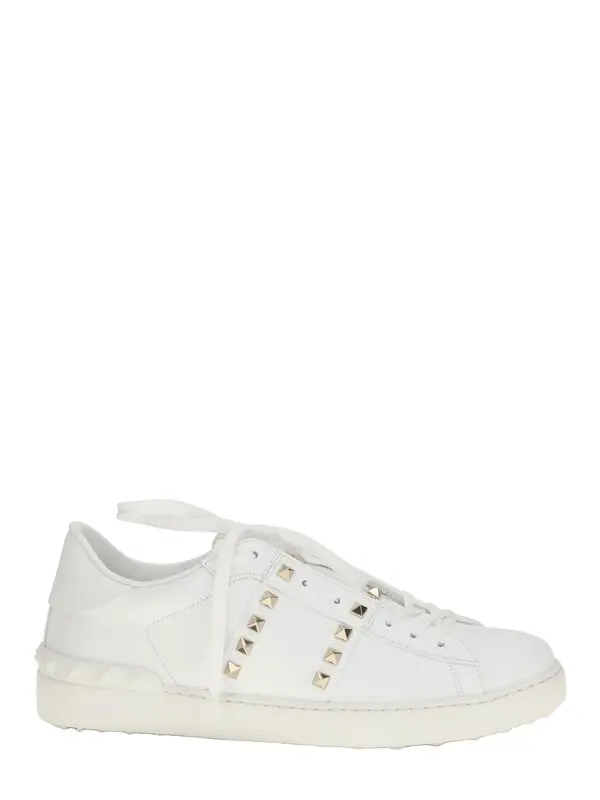 Valentino Garavani Rockstud Untitled Calfskin Sneakers - White