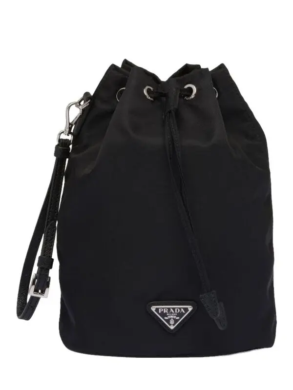 Prada Re-nylon Pouch With Metal Triangle Logo - Multicolor