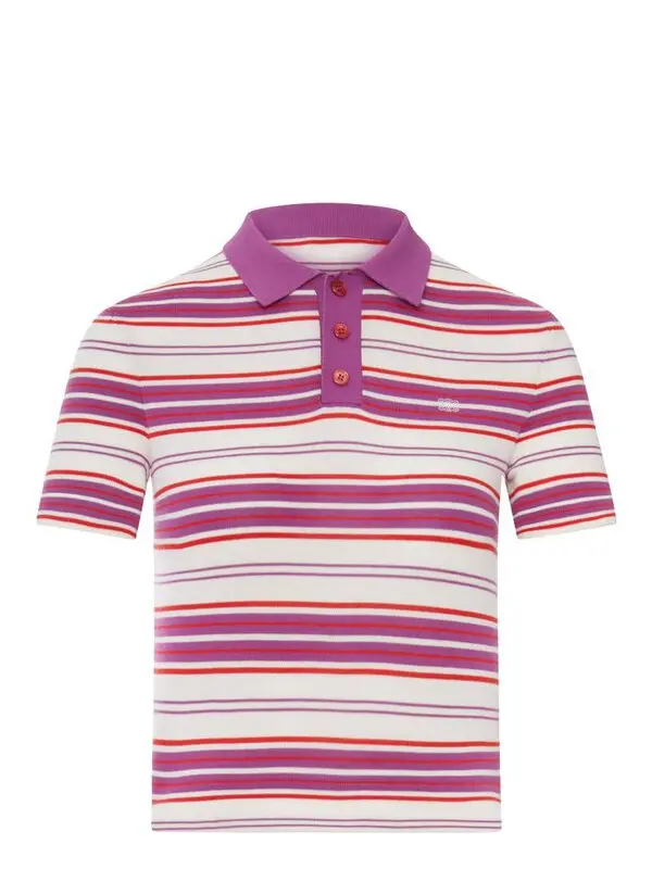 Celine Striped Cotton Polo Shirt - Multicolor