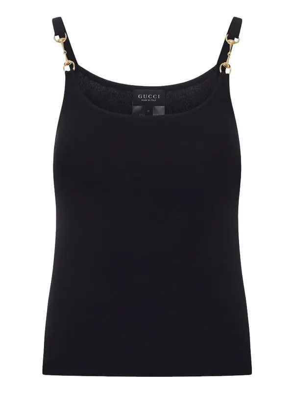 Gucci Crêpe Jersey Top With Hook Detail - Black