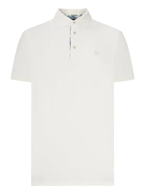 Etro Cotton Polo Shirt With Printed Details - White