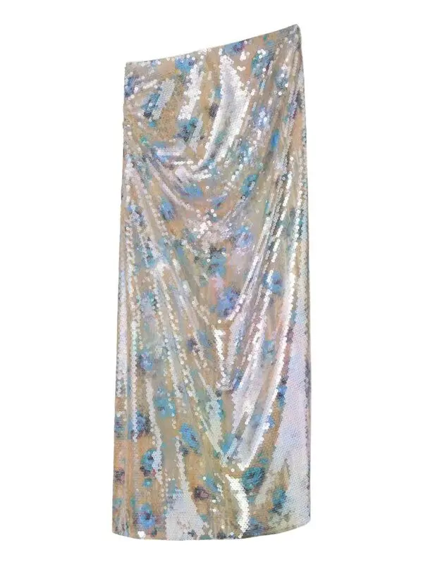 Tory Burch Sequin Embellished Pencil Skirt - Silver