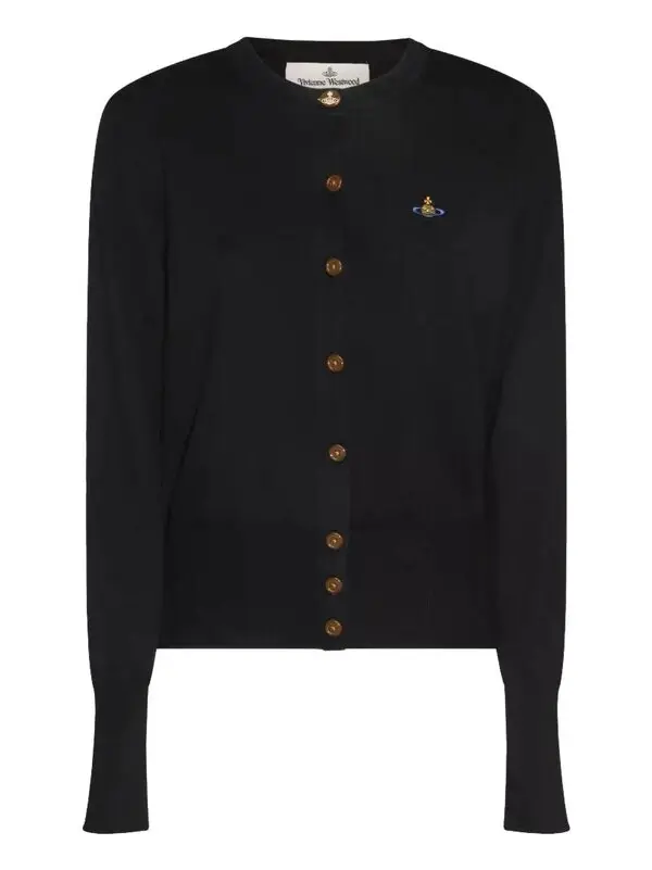 VIVIENNE WESTWOOD Orb Embroidered Cardigan - Black