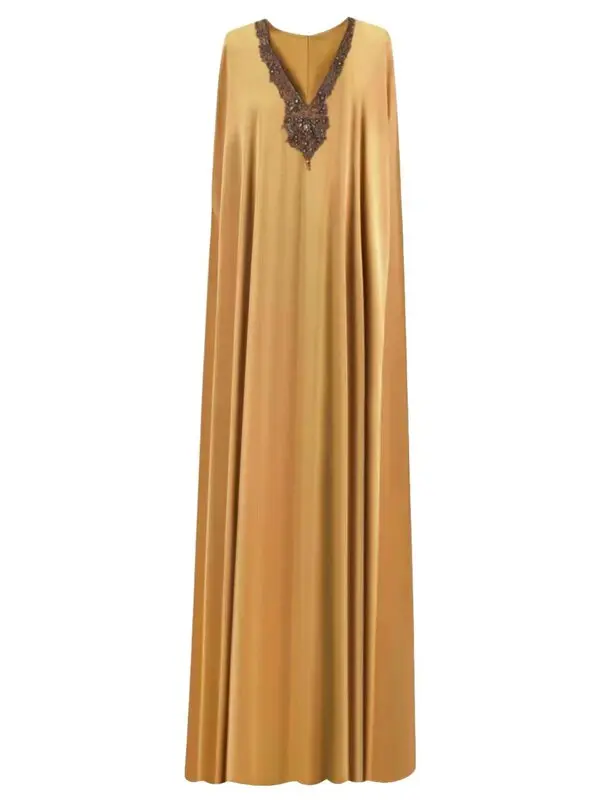 GEMY MAALOUF Embellished V-neck Gown - Yellow