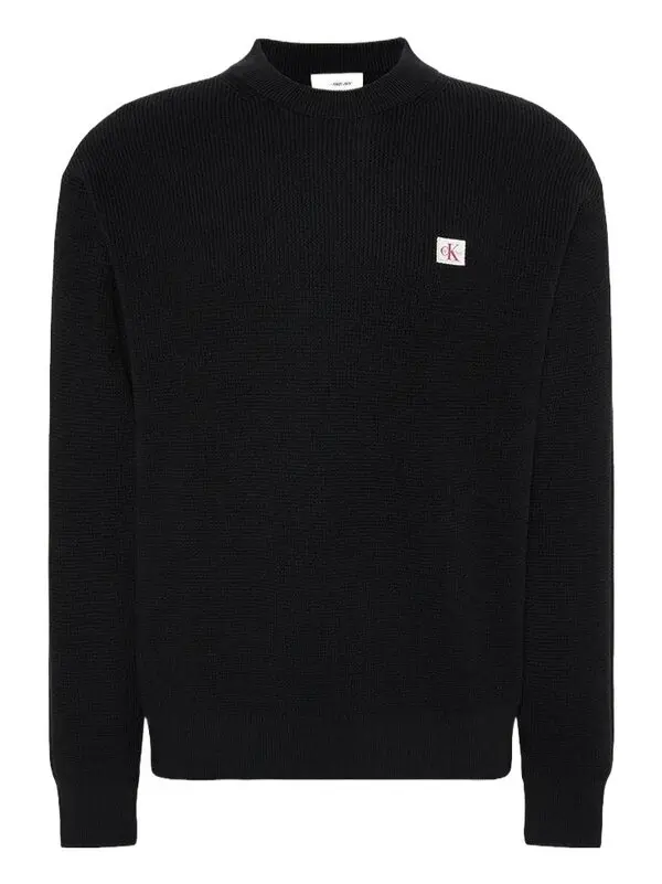 Calvin Klein Waffle Knit Jumper - Black