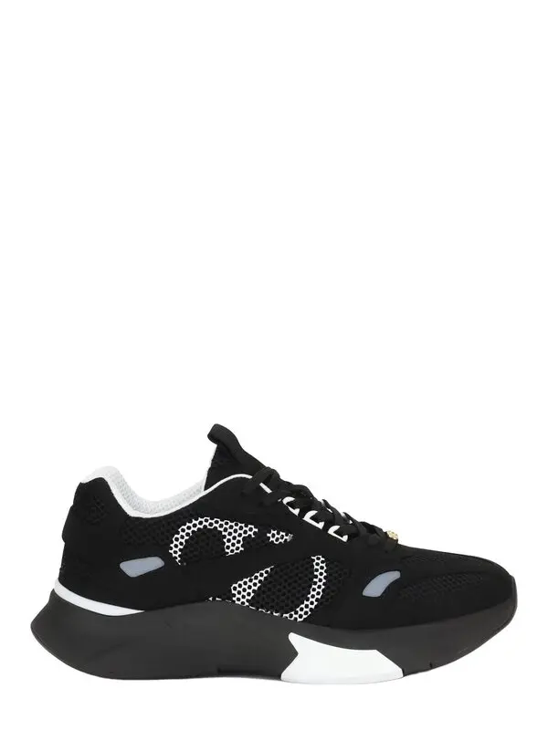 Valentino Garavani Demivee Mesh And Suede Sneakers - Black