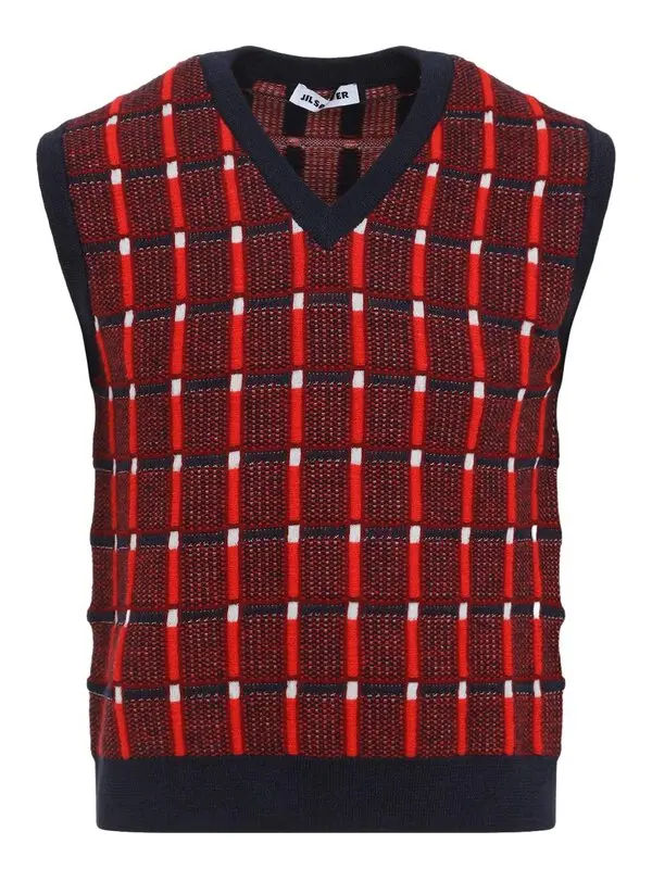 JIL SANDER Knitted Vest - Red