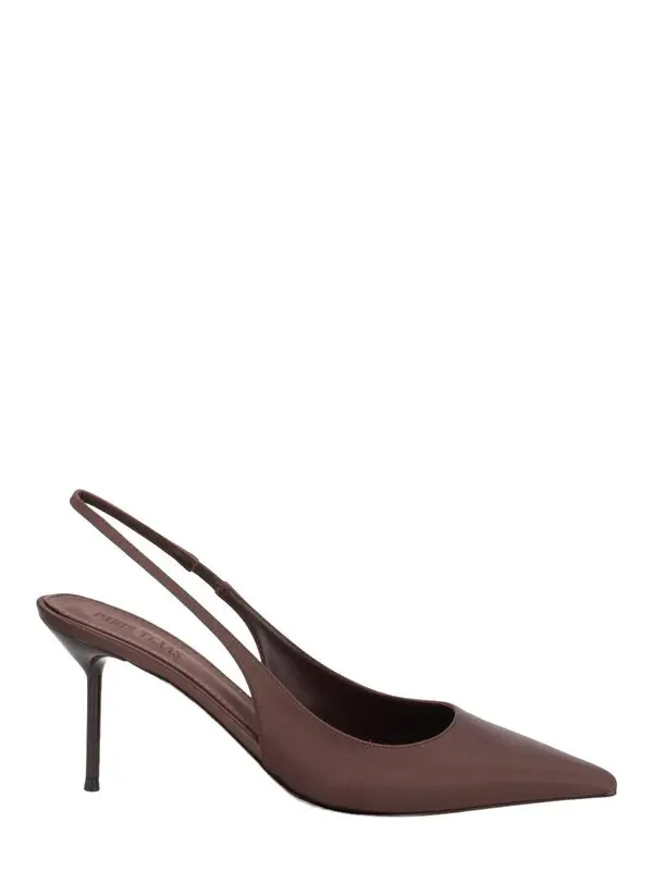 Paris Texas Lidia Slingback Heels - Brown