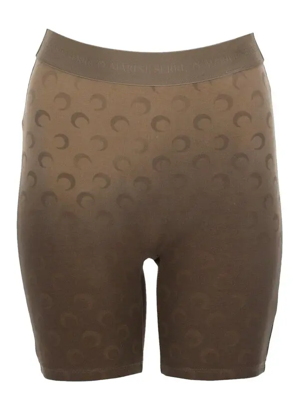 MARINE SERRE Faded Moon Print Mini Shorts - Cream