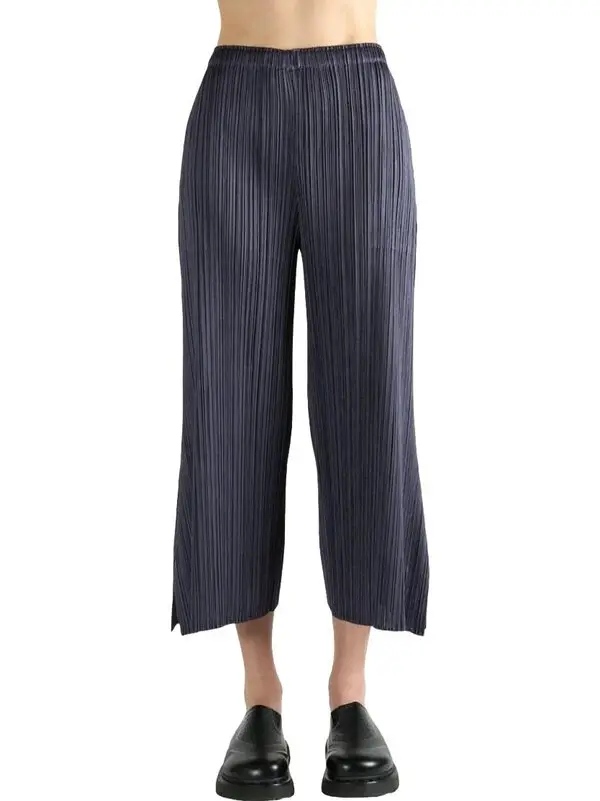 Issey Miyake Monty" Plisse "wide Leg" Trousers - Black