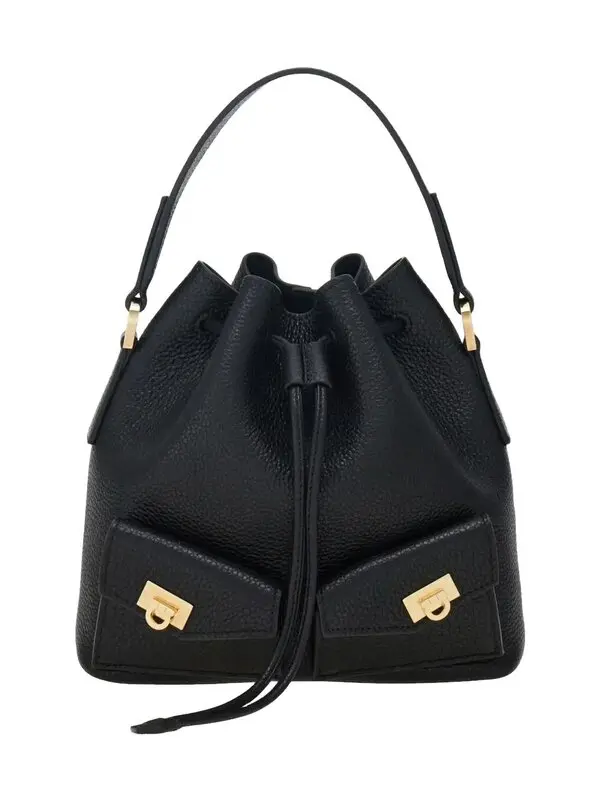 FERRAGAMO Hug Buckles Multipocket Bucket Bag - Black