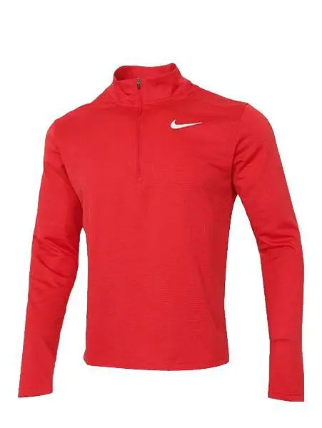 Nike Pullover With Stand Collar And Long Sleeves - Red
