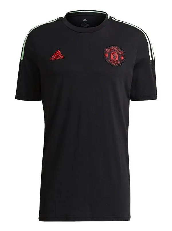 Adidas Mufc Tee Manchester United Football Short Sleeve - Black