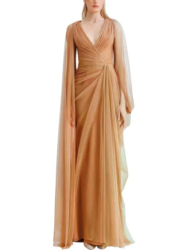GEMY MAALOUF Draped Gown - Orange