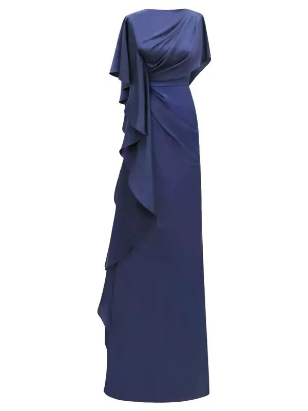 GEMY MAALOUF Asymmetric Draped Gown - Blue