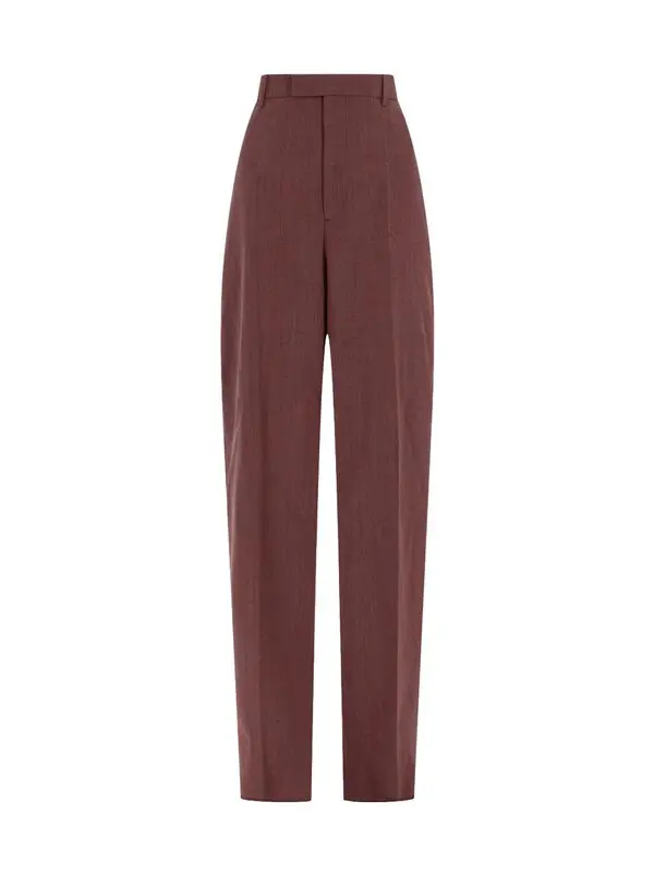 Bottega Veneta Wool And Linen Tapered Leg Pants - Pink