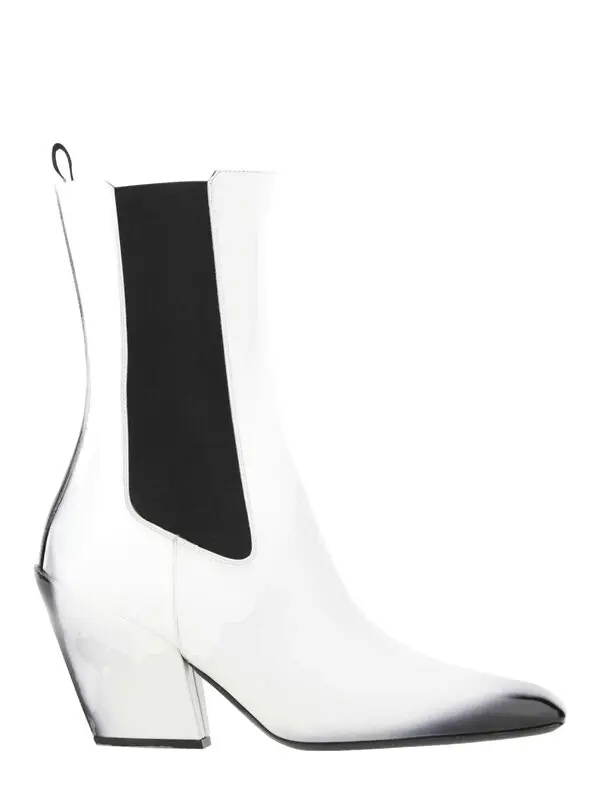 Prada Leather Ankle Boots - White