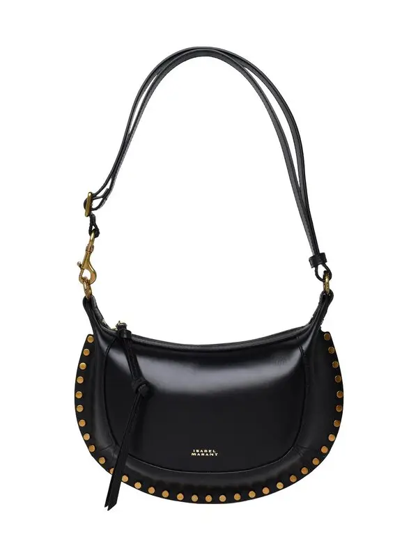 Isabel Marant Étoile Oskan Moon Leather Shoulder Bag - Black
