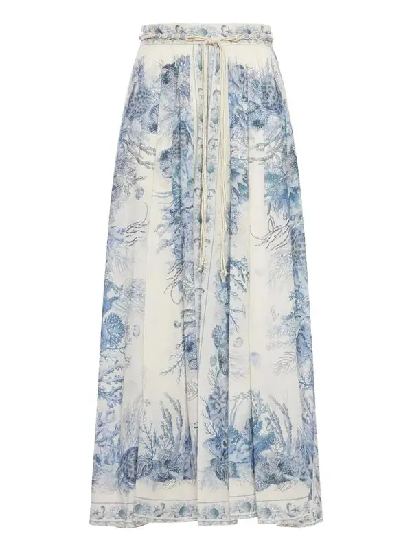 Zimmermann Wanderlust A-line Maxi Skirt - Blue