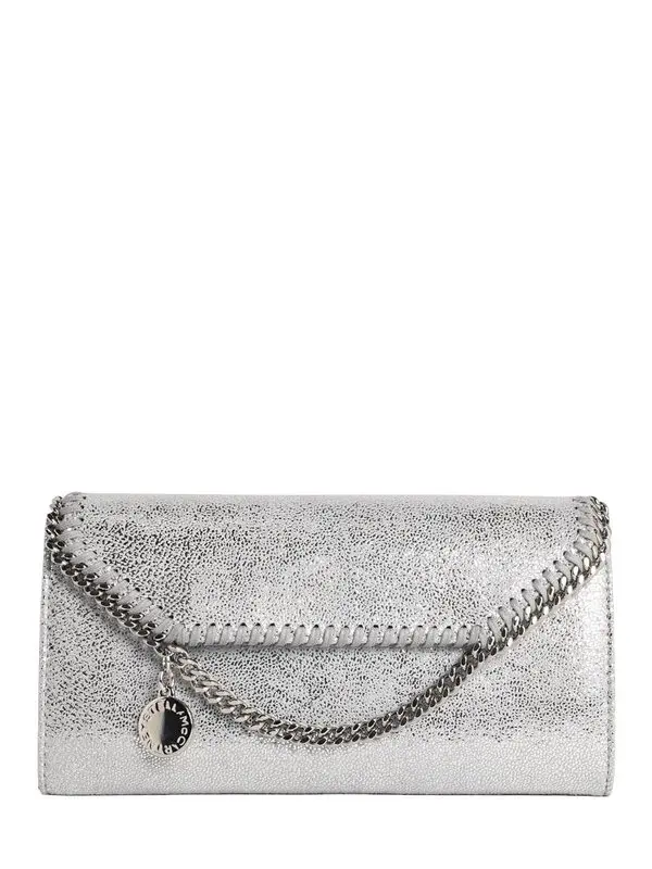 Stella McCartney Falabella Shaggy Deer Crossbody Chain Wallet - Silver