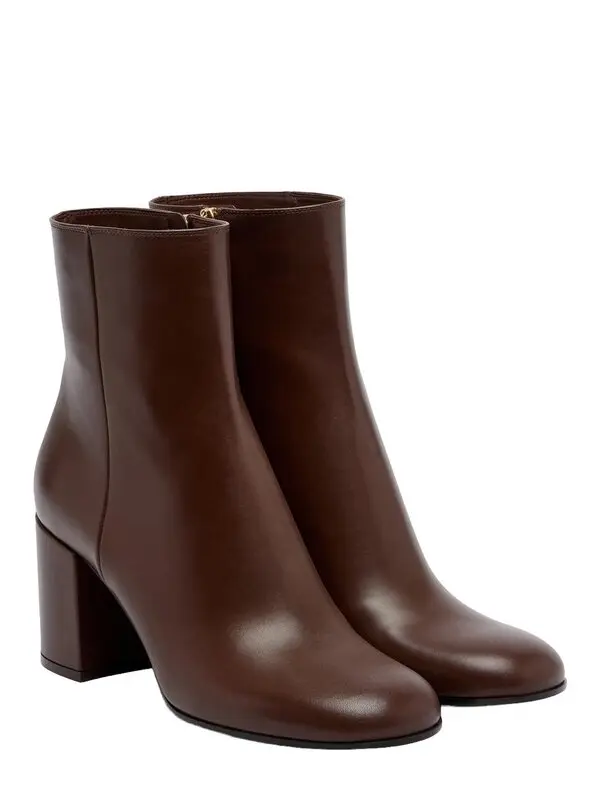 GIANVITO ROSSI Joelle" Leather Ankle Boots - Brown