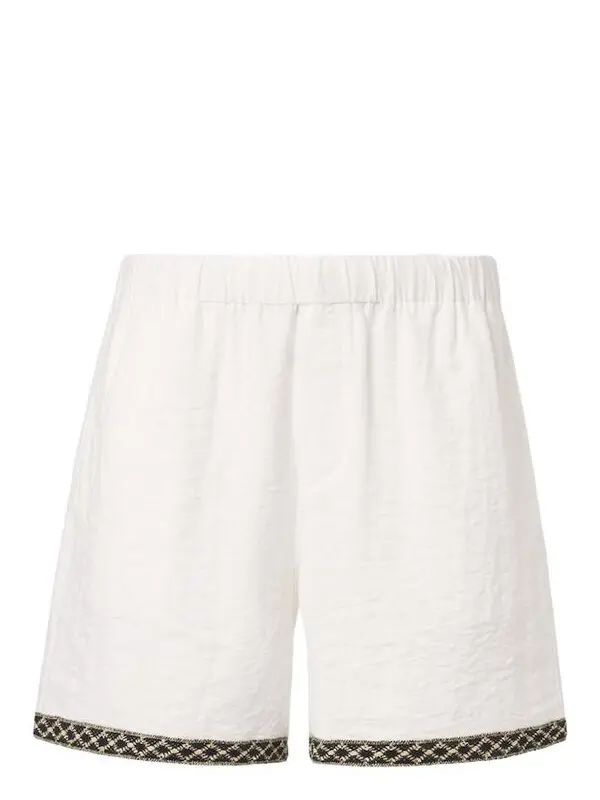 Commas Name Crochet-trimmed Shorts - White