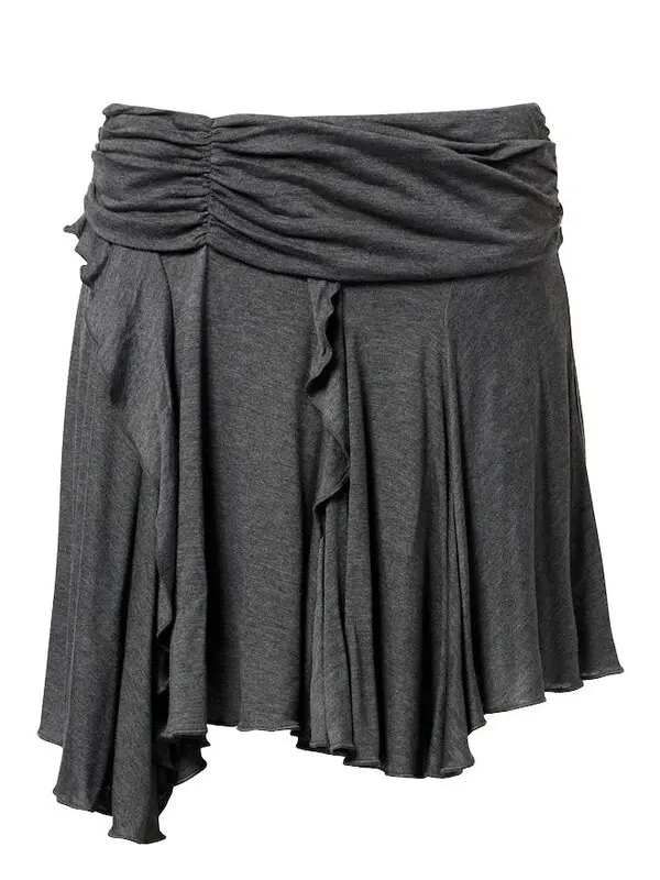 MARANT ETOILE Rosinda Asymmetric Draped Miniskirt - Grey