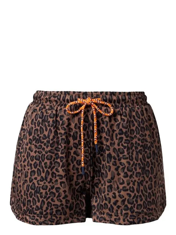 The Upside Ludlow Lucky Leopard-print Running Shorts - Brown