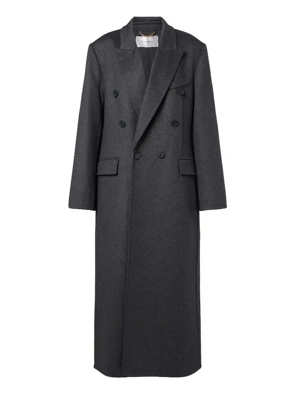 Victoria Beckham Double-breasted Wool-blend Coat - Grey