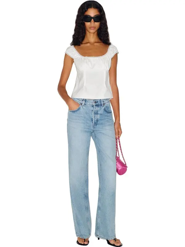 REFORMATION Clyde Low Rise Baggy Jean Denim - Blue