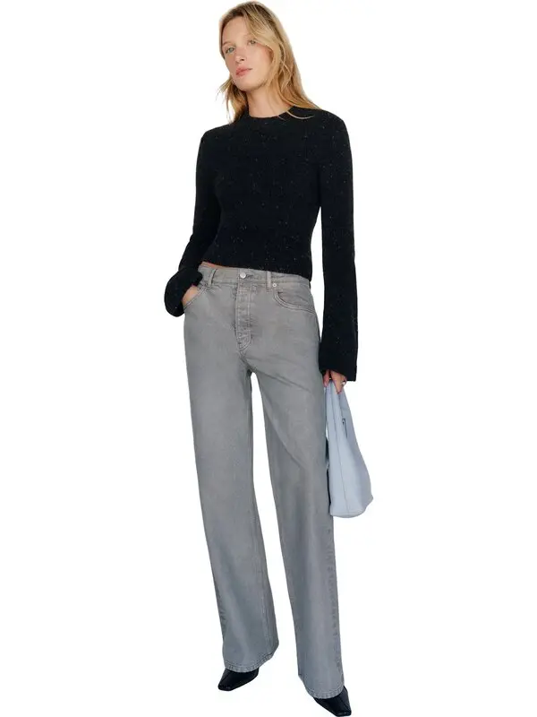 REFORMATION Clyde Low Rise Baggy Jeans - Grey