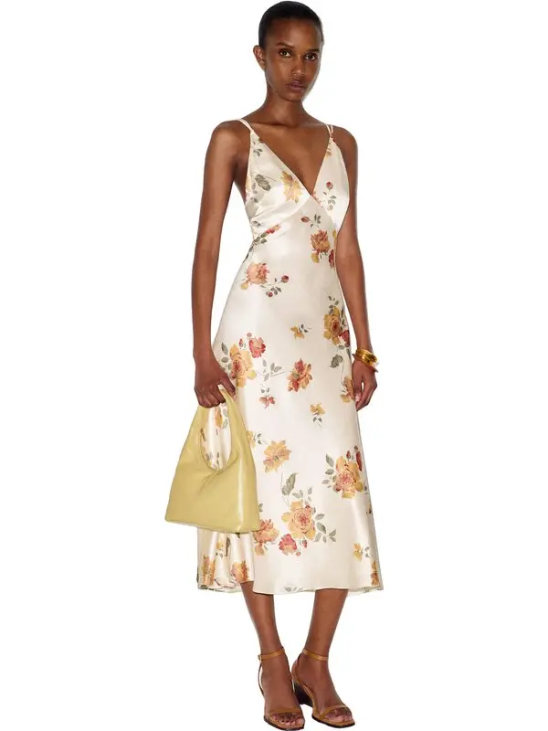 REFORMATION Anaya Silk Dress - Ivory