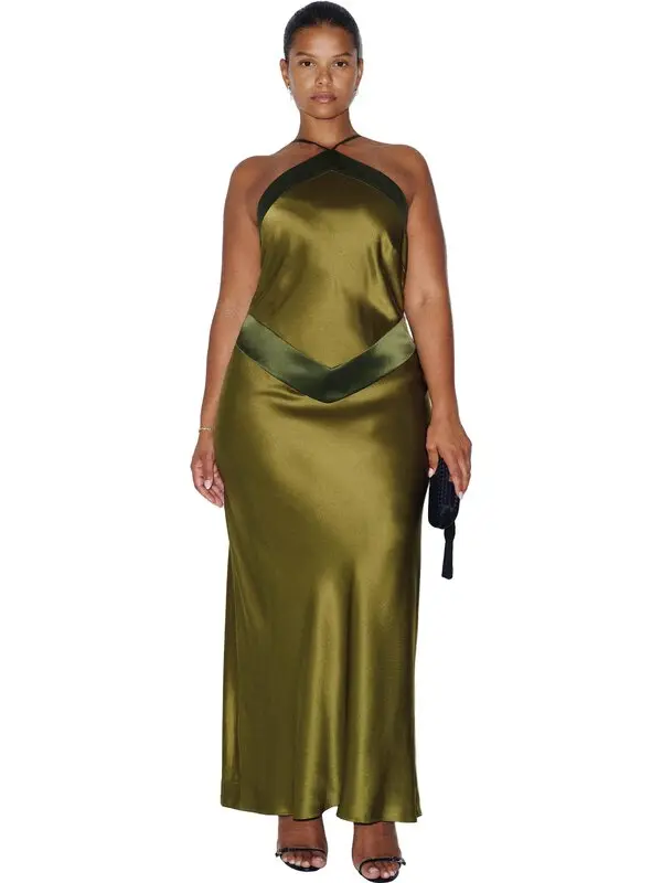 REFORMATION Jillian Silk Maxi Dress - Green