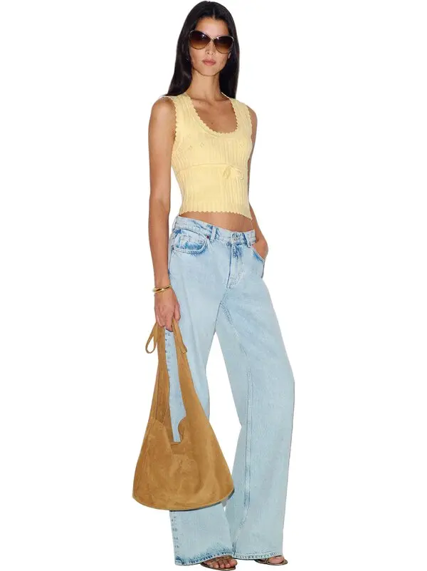 REFORMATION Erin Cotton Sweater Tank - Yellow