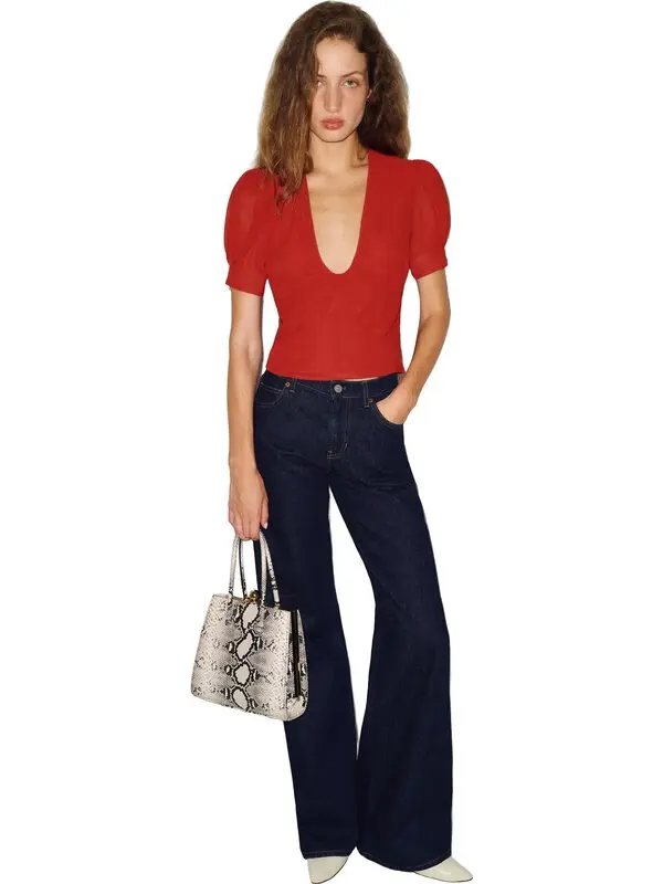 REFORMATION Akaia Top - Red