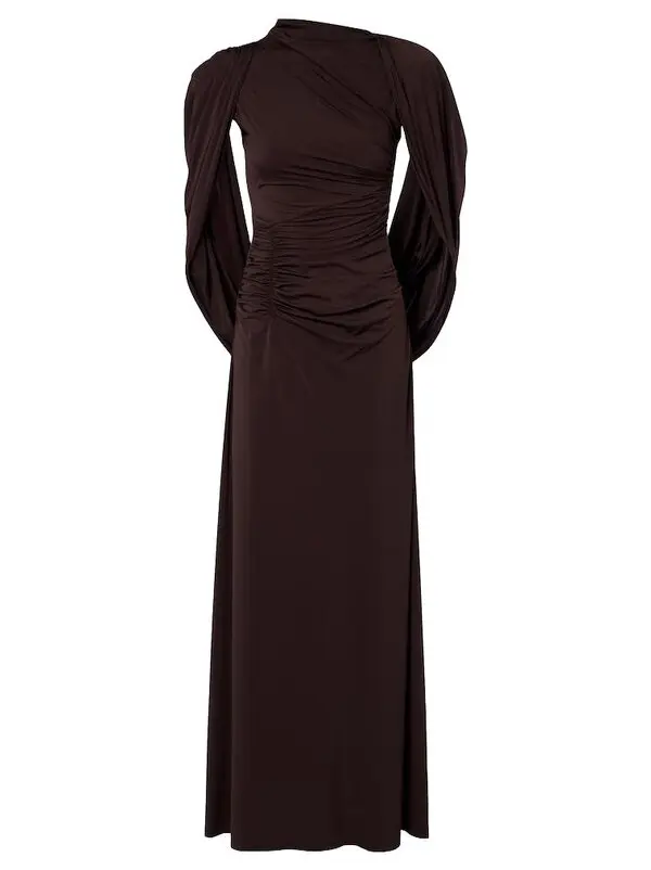 Rachel Gilbert Aether Draped Jersey Gown - Brown