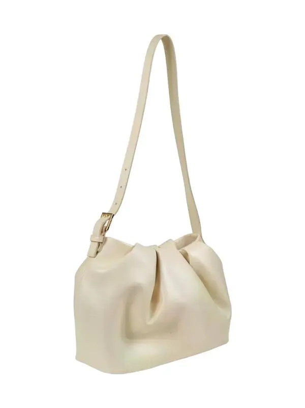 THEMOIRE Athena Draped Bucket Bag - Neutrals