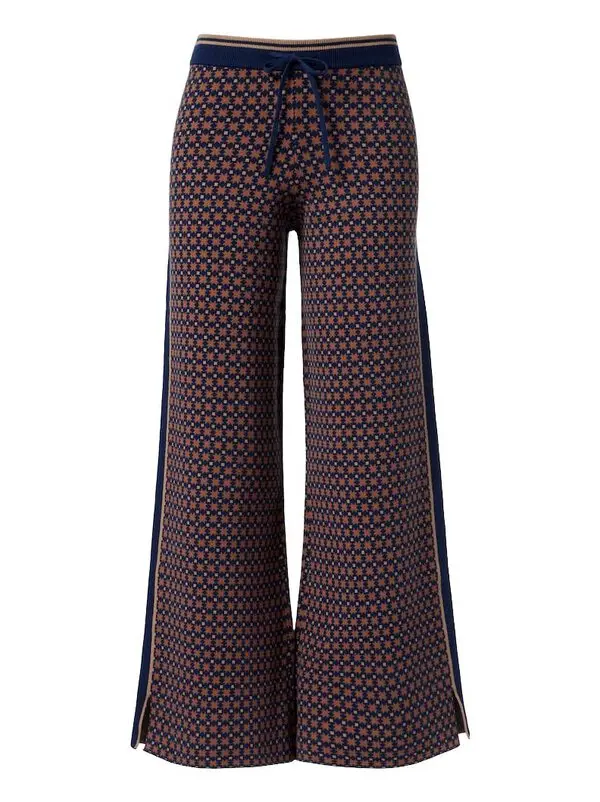 The Upside Lumiere Geometric Print Cotton-blend Sweatpants - Blue