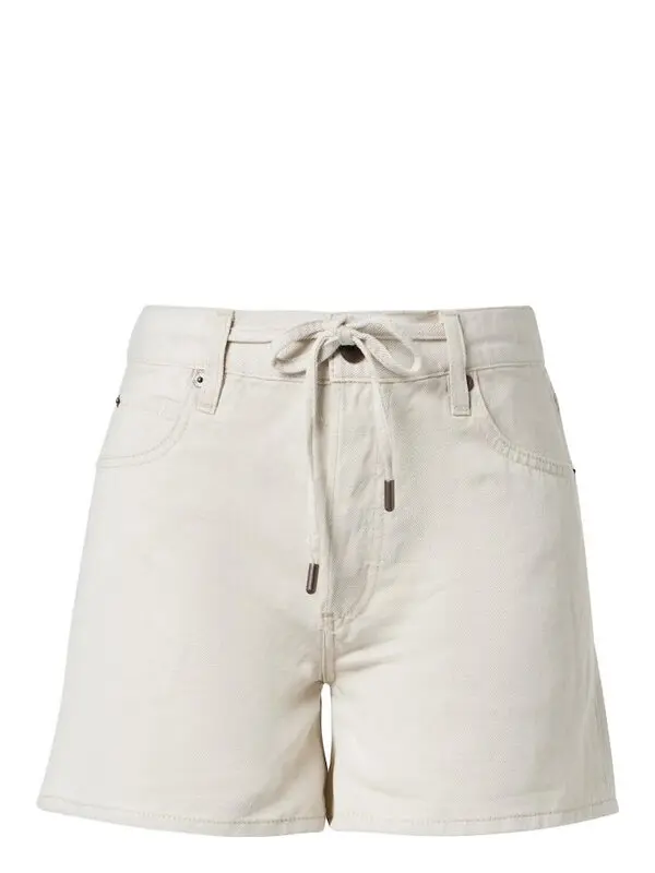 FRAME Off Duty Denim Shorts In Natural Ecru - White