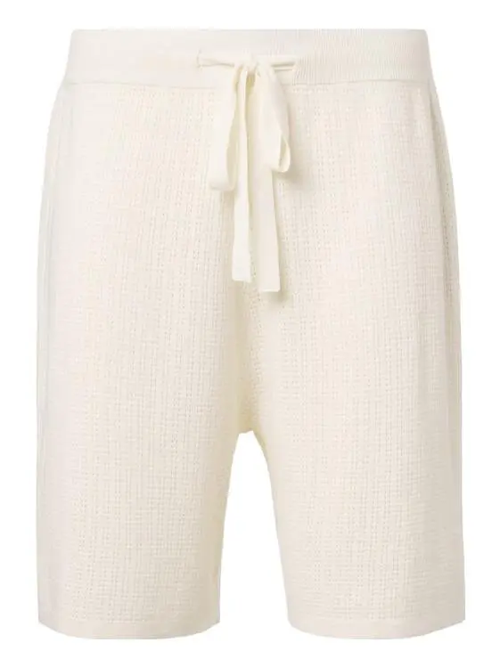Commas Crochet Cotton And Hemp Bermuda Shorts - White