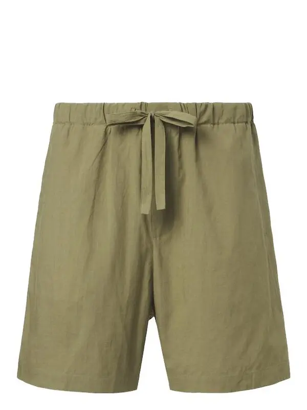 Commas Name Mid-rise Shorts - Green