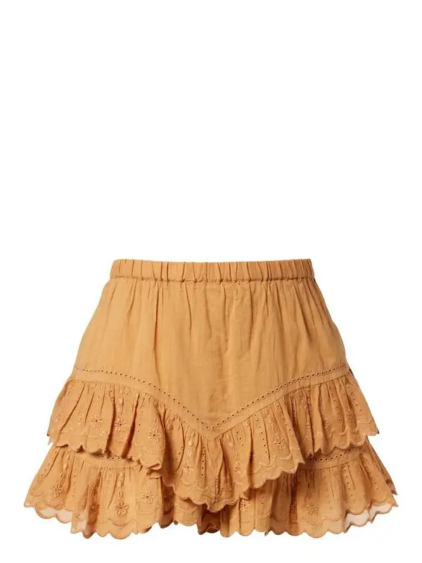 MARANT ETOILE Jocadia Broderie Anglaise Cotton Shorts - Beige