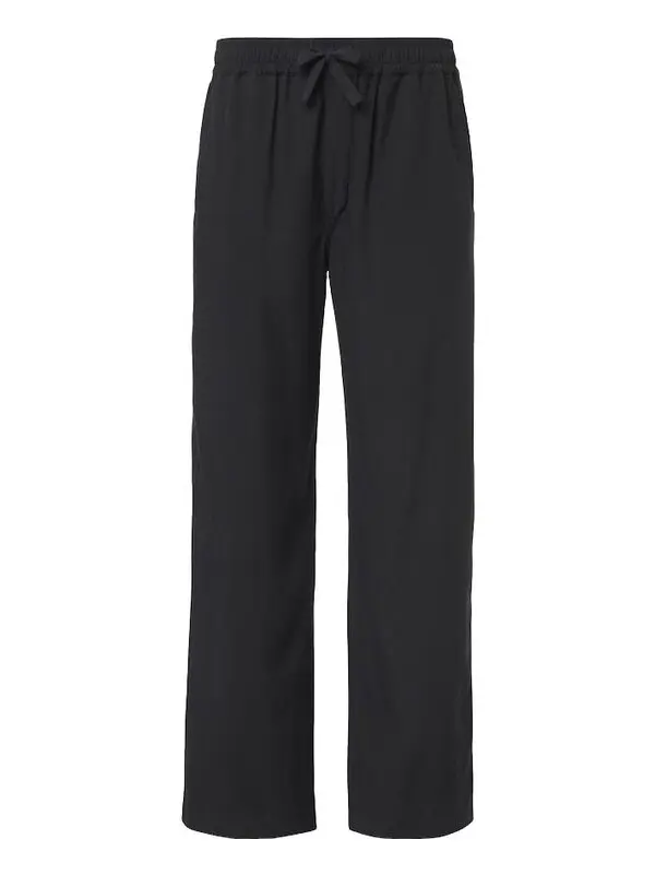 SAMAN AMEL Alio Silk Straight Pants - Black