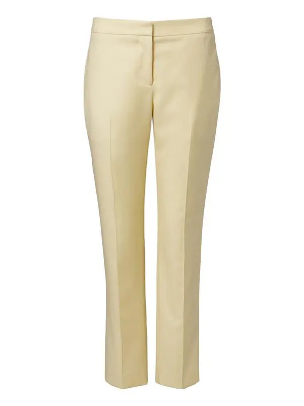 Alexander McQueen Cropped Straight Wool Pants - Yellow