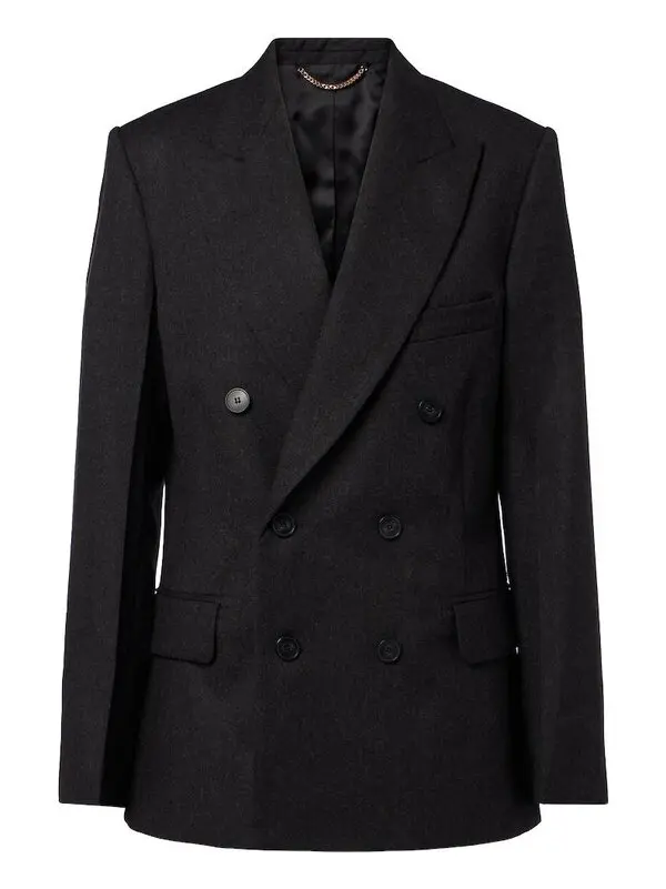 Victoria Beckham Double-breasted Virgin Wool Blazer - Grey